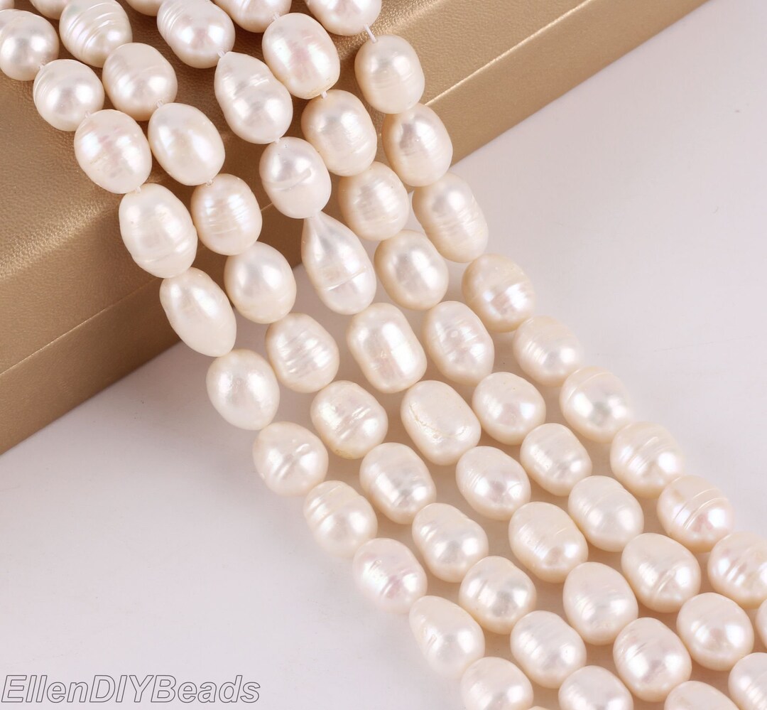 10-11mm Light Color Rice Pearls, Natural Freshwater Potato Pearls, Bulk ...