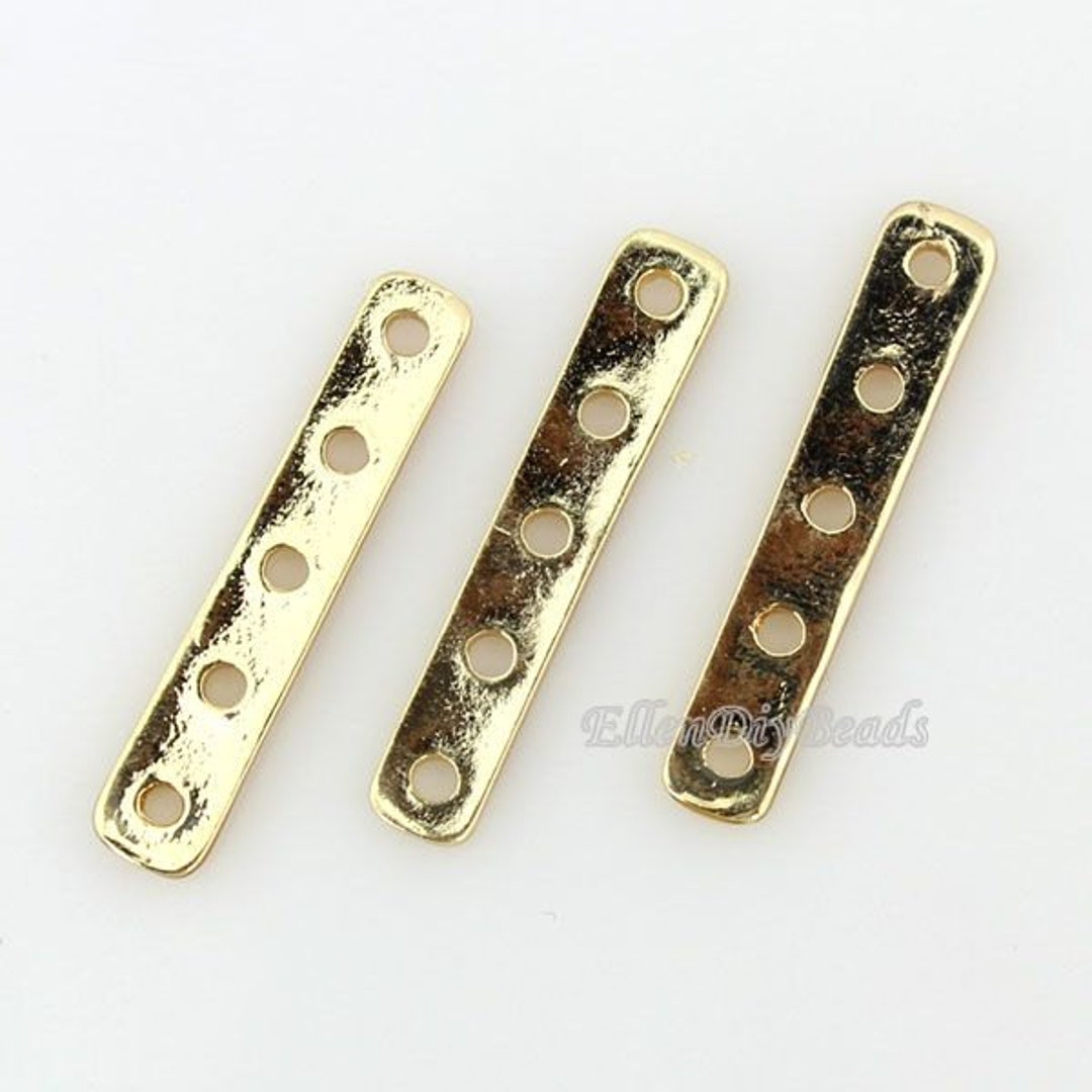 10 Pieces High Quanlity 5 Strands Jewelry Separator Bar,5 Holes Flat ...