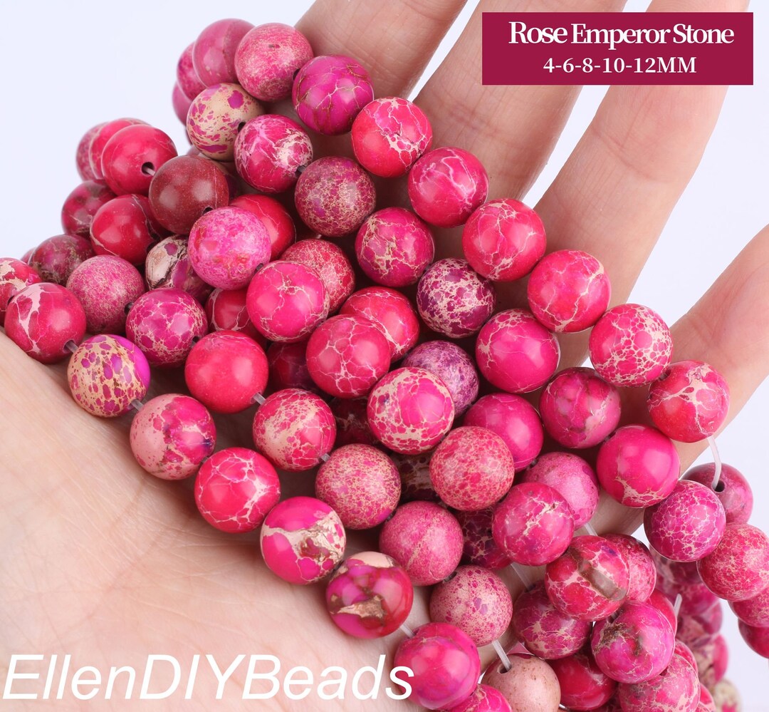 4/6/8/10/12mm Rose Color Sea Sediment Emperor Stone, Beautiful Imperial ...