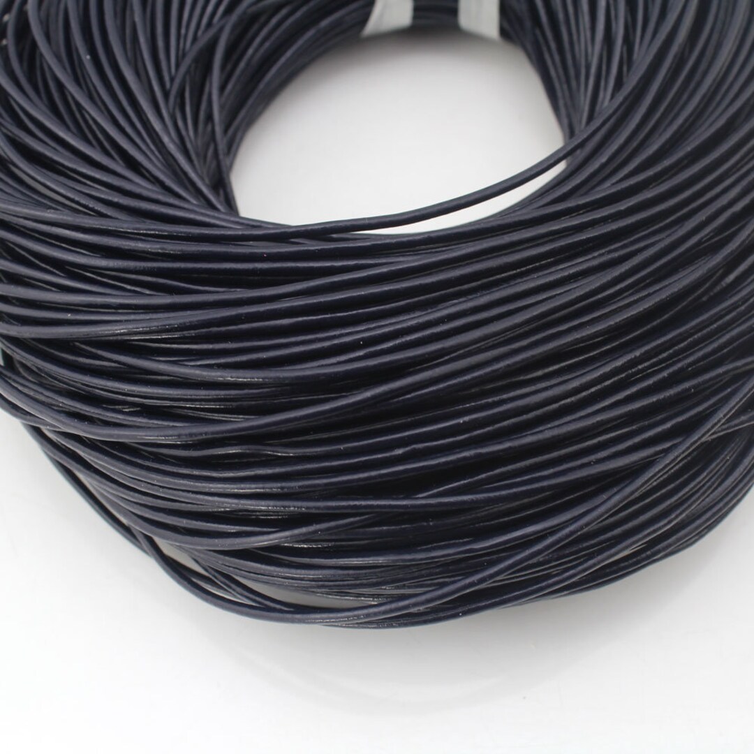 2mm Round Leather Cord, Genuine Leather Cord, Leather String, Black ...