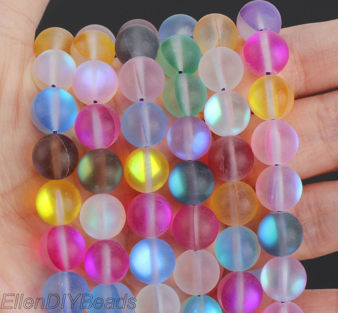 Matte Colorful Spectrolite Beads, Iridescent Crystal Gemstone, Mystic ...