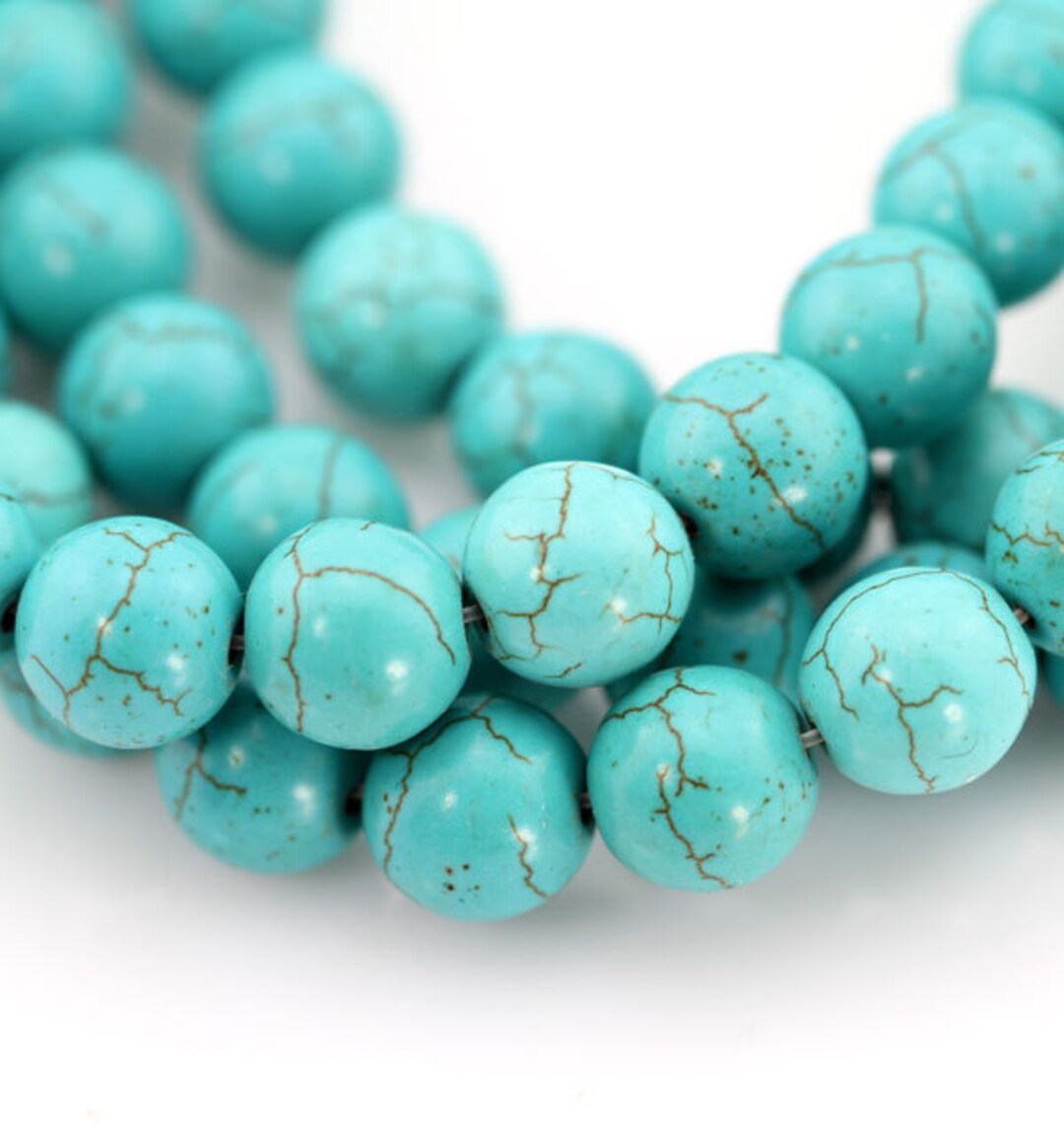 12mm Smooth Round Turquoise Beads, Full Strand,loose Turquoise Beads ...