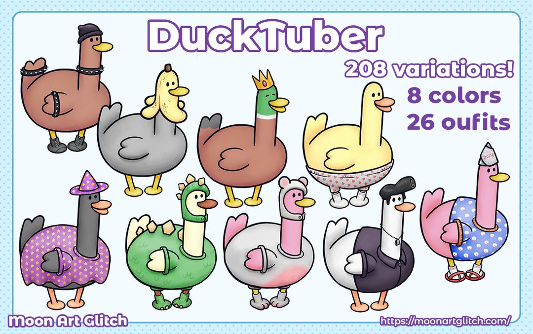 Pngtuber Duck Pato / 8 COLORS / 26 Oufits / Vtuber Avatar Streaming ...