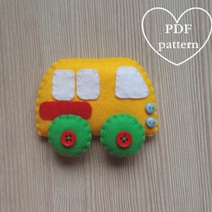 PDF Pattern Felt Bus Ornament Transportation Pattern Felt Sewing ...