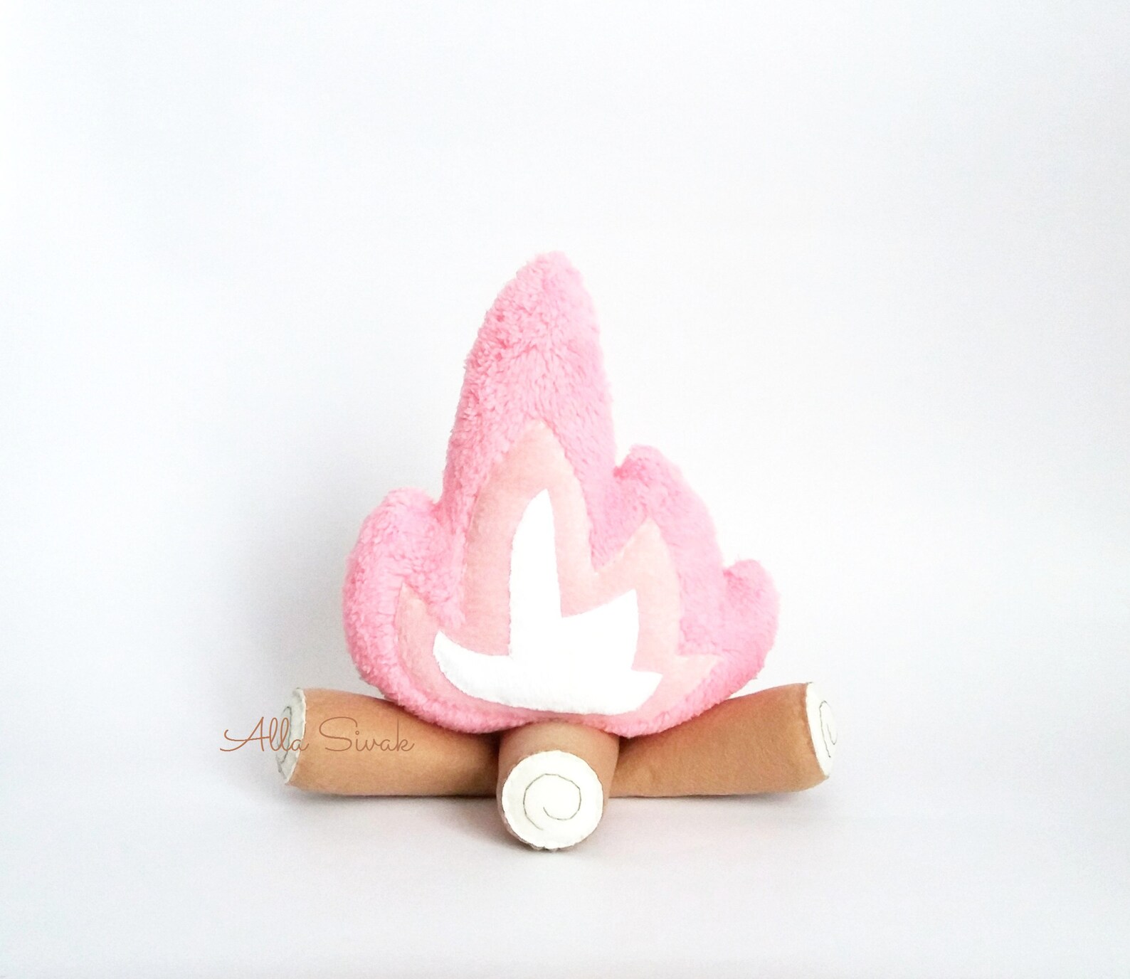 Campfire Pillow, Plush Campfire, Woodland Girl Nursery Decor, Flame ...