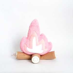Campfire Pillow, Plush Campfire, Woodland Girl Nursery Decor, Flame ...