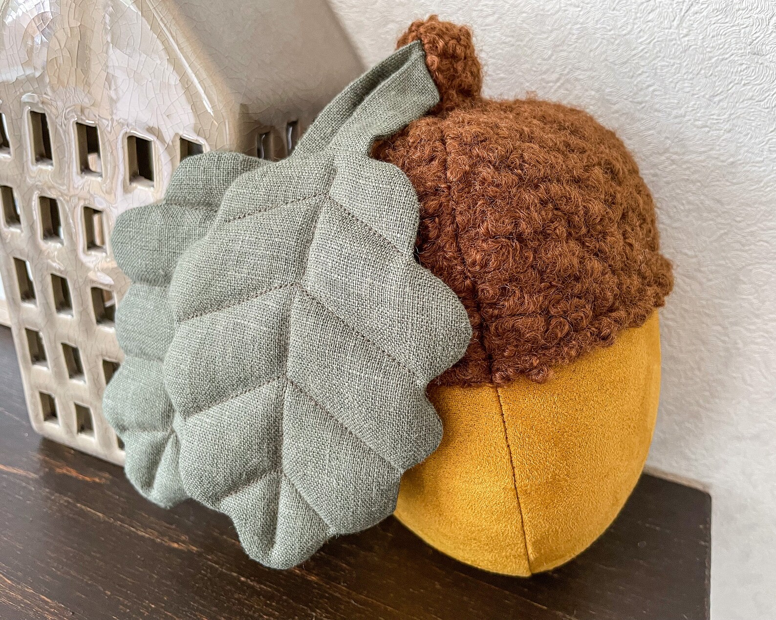 Mustard color decor Farm house decor Acorn toy Woodland | Etsy