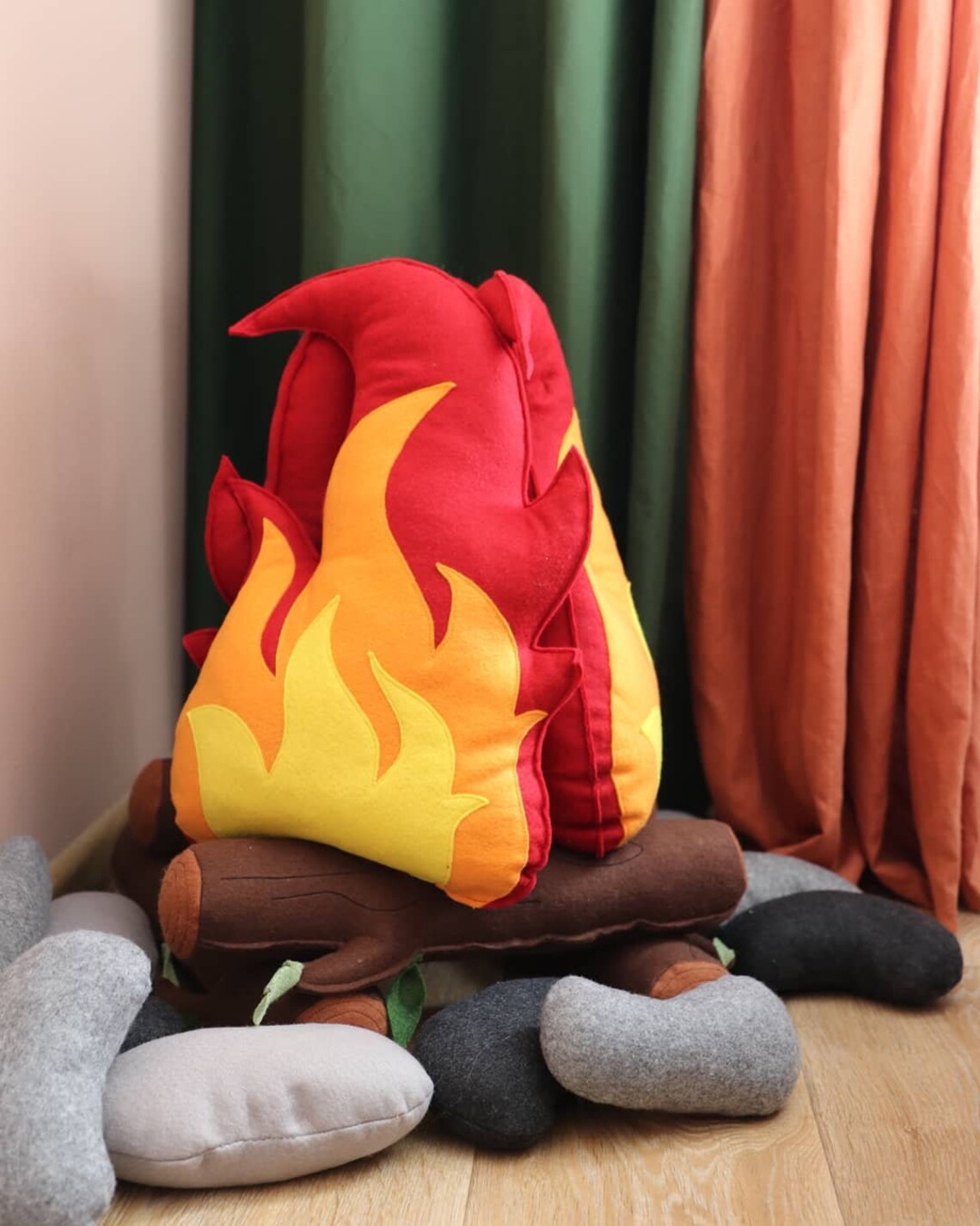 Play Campfire, Plush Campfire Set, Toy Camp Fire Big Set, Pretend ...