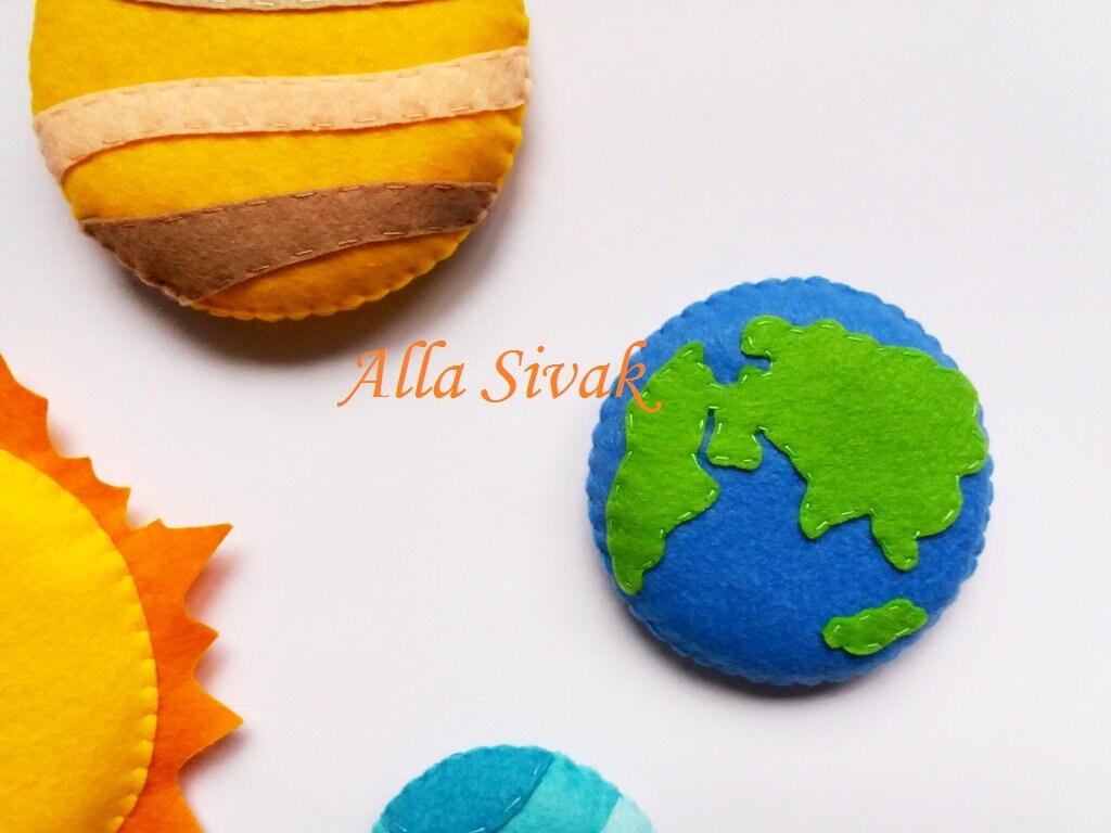 Felt Planets Solar System Garland Instructions Space Felt Pattern ...