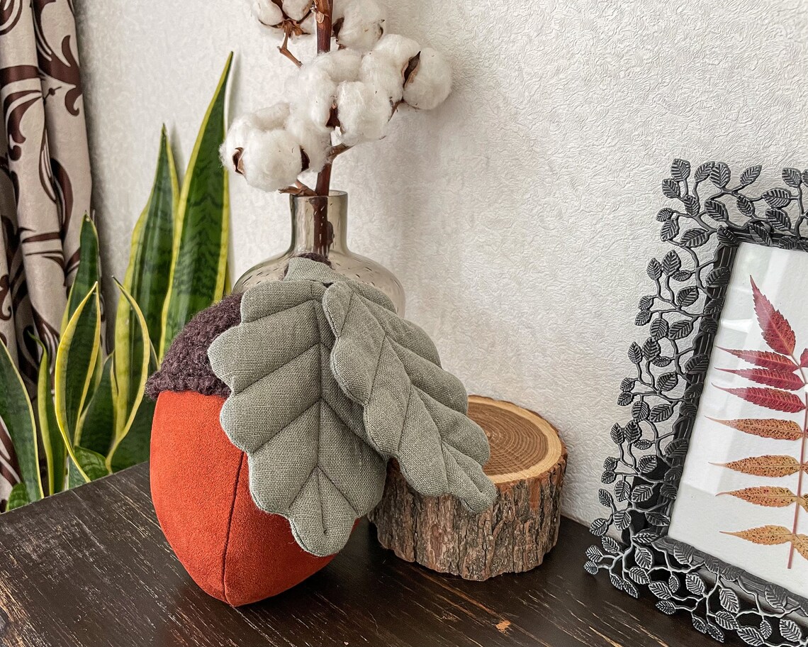 Acorn Pillow, Stuff Acorn Toy, Acorn Gift, Handmade Acorn, Acorn Decor ...