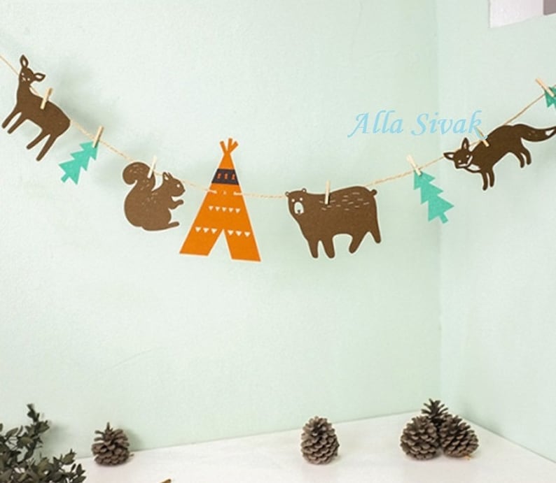 Forest Banner Woodland Banner Rustic Banner Forest Party - Etsy