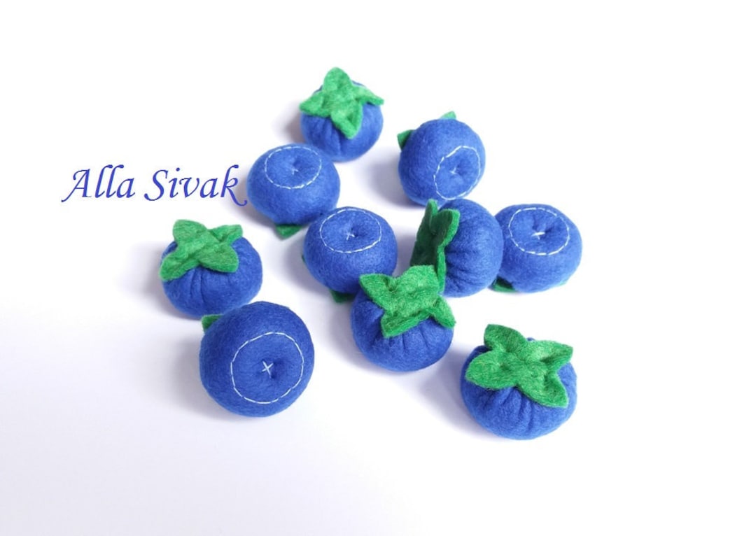 Felt Blueberries - Play Food - Fruit Toys - Play Kitchen - Blueberry ...