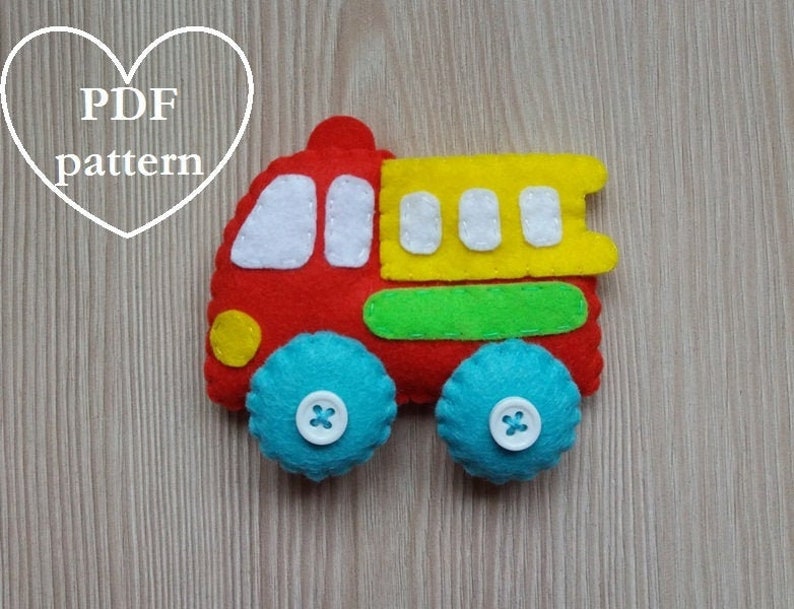 Fire Engine Pattern Fire Truck Pattern Felt Fire Engine Fire Truck ...