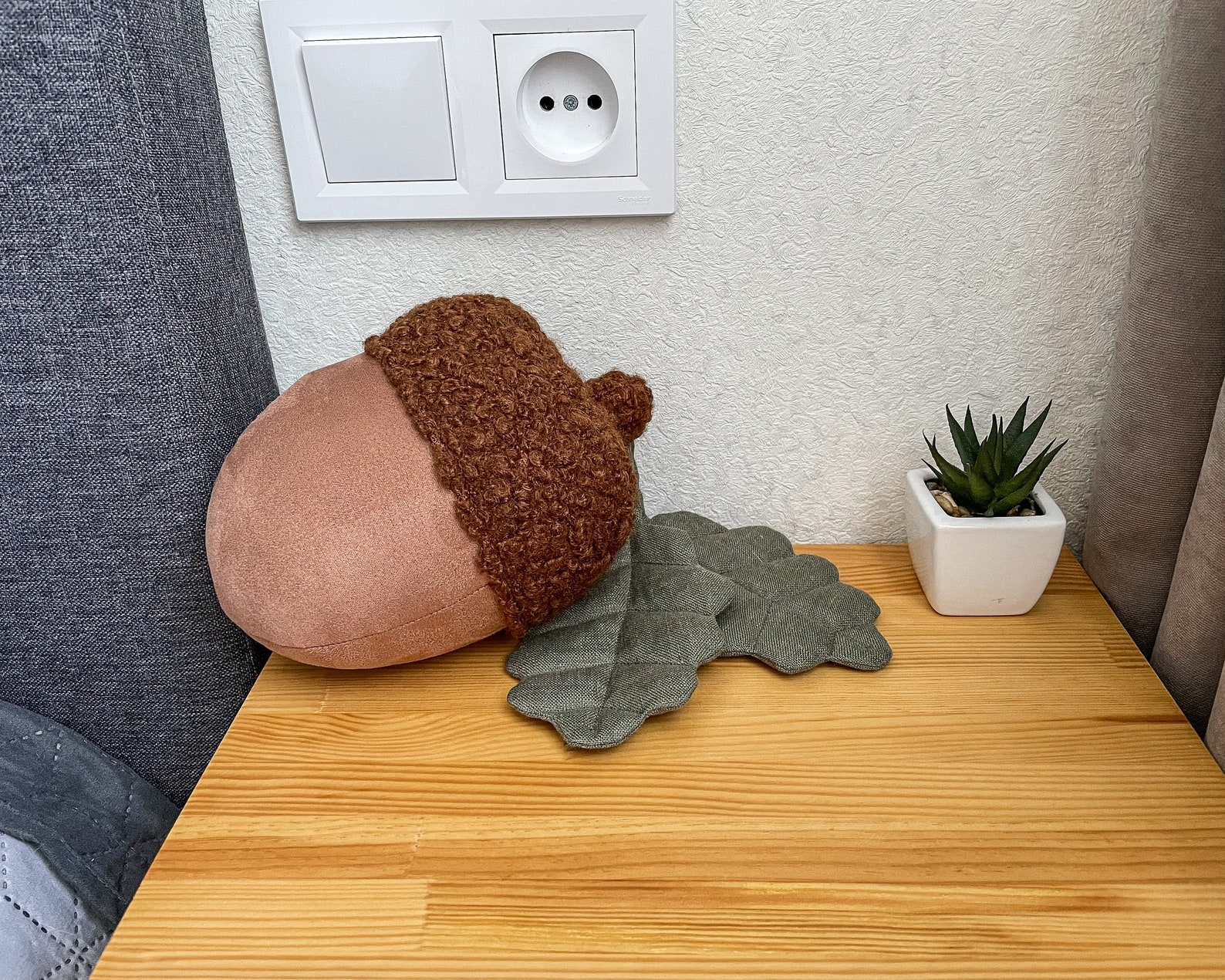 Acorn Pillow Woodland Nursery Decorative Pillow Pillow Fall | Etsy