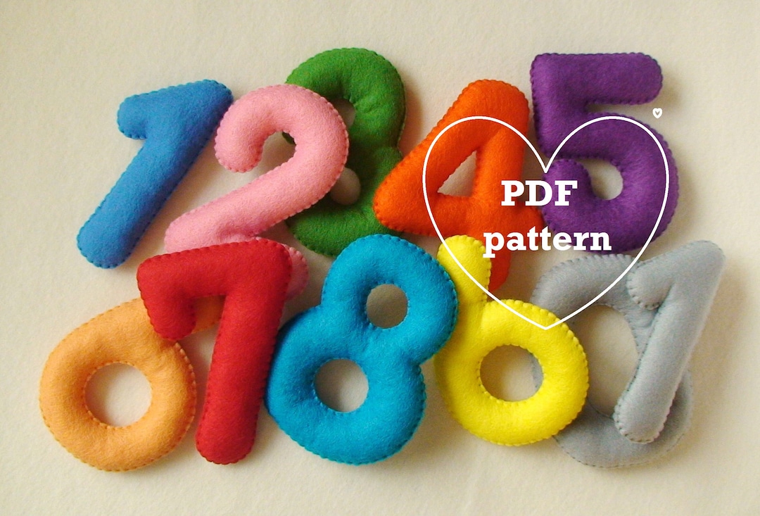 Felt Numbers PDF Pattern, Learning Numbers, Numbers Pattern ...