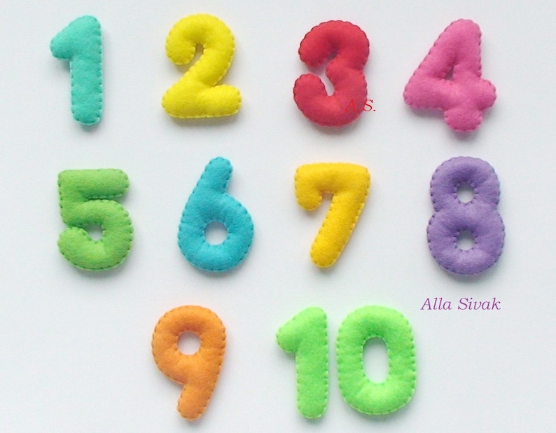 Felt Numbers PDF Pattern 1-10 Soft Toy, Colorful Numbers, Educational ...