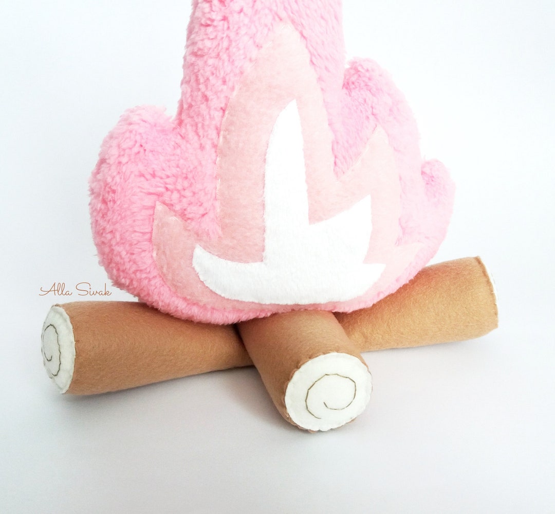 Campfire Pillow, Plush Campfire, Woodland Girl Nursery Decor, Flame ...