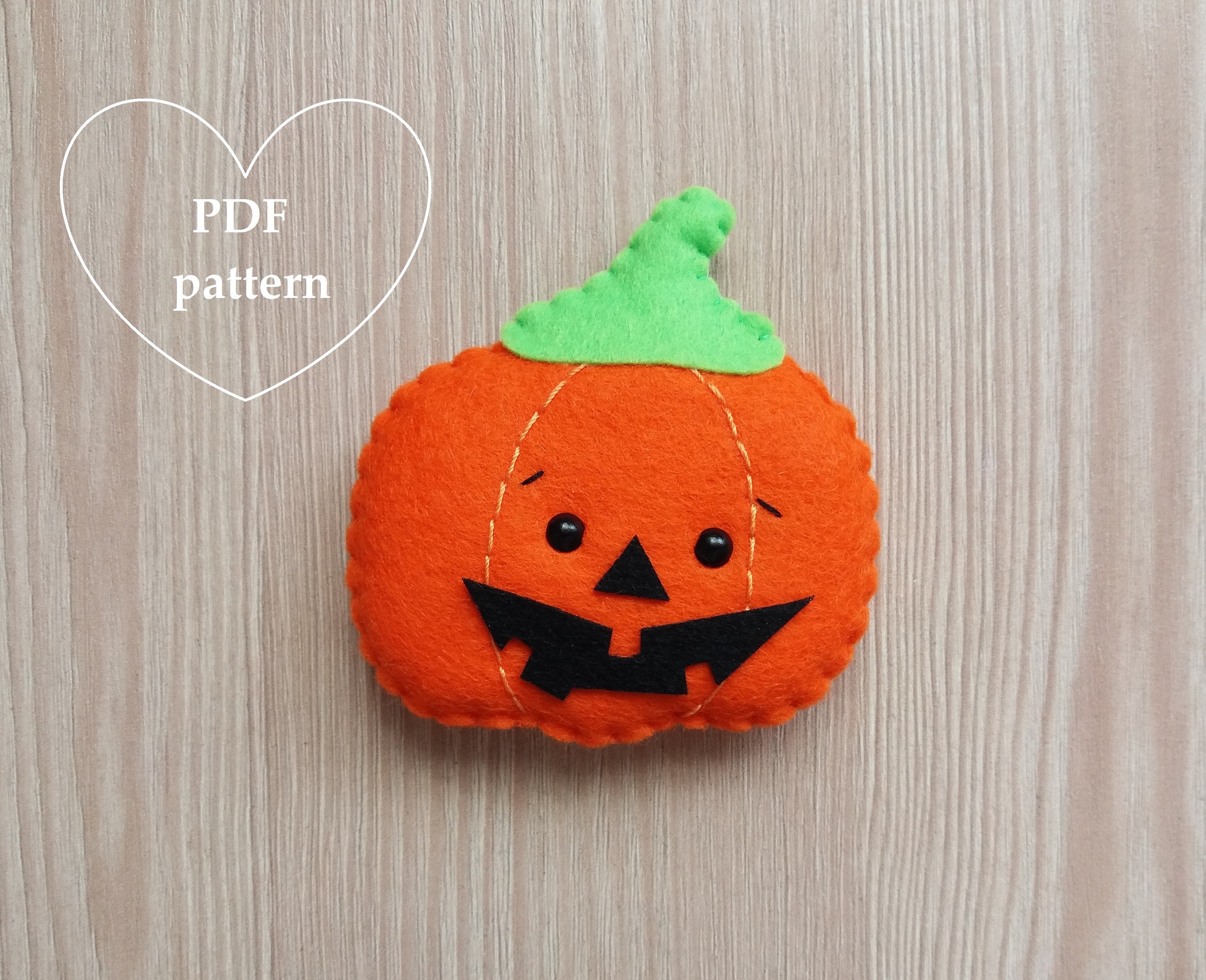 Halloween Pumpkin DIY, Felt Pumpkin Ornament PDF Pattern, Fall Pumpkin ...