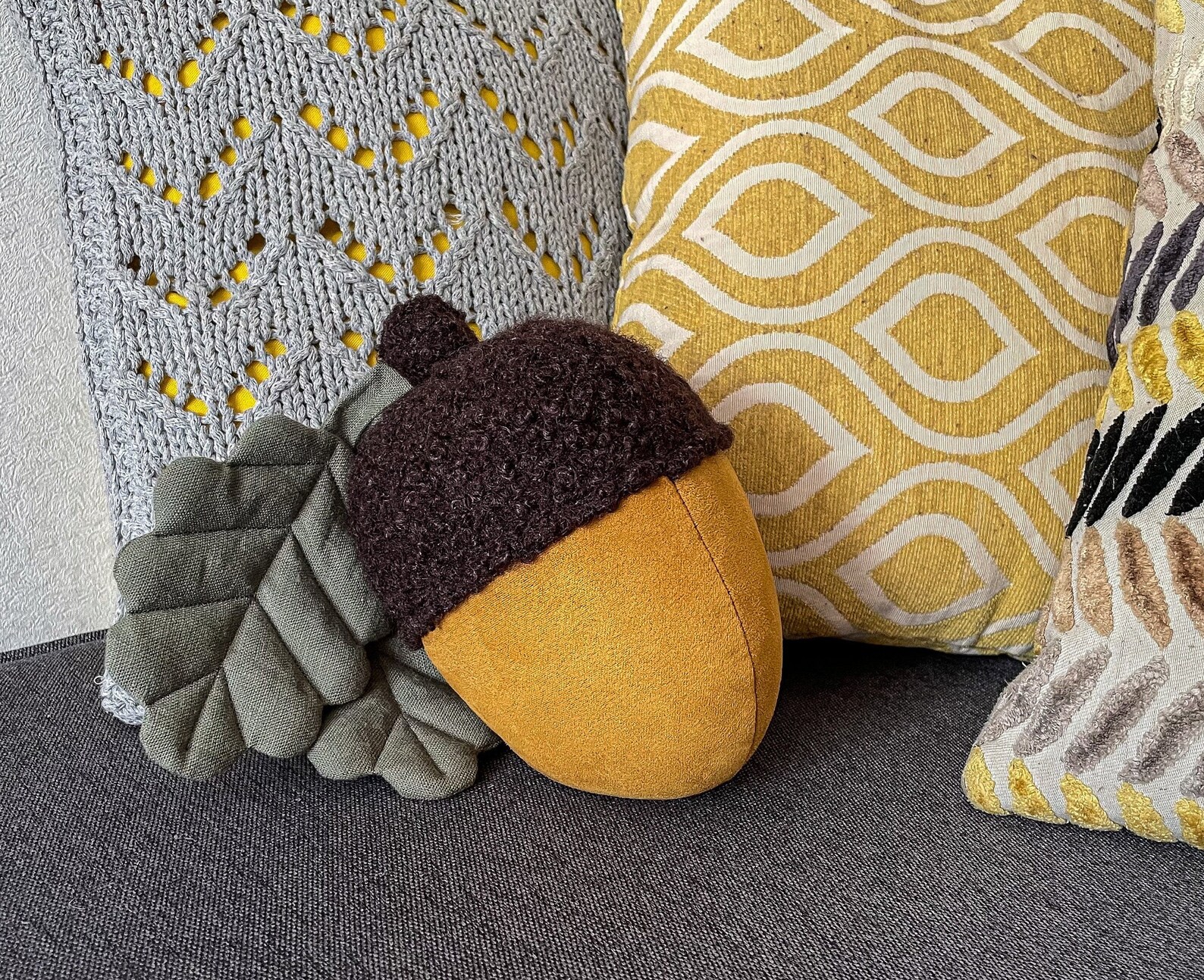 Acorn Pillow Large Acorn Dimensional Acorn Pillow Woodland - Etsy