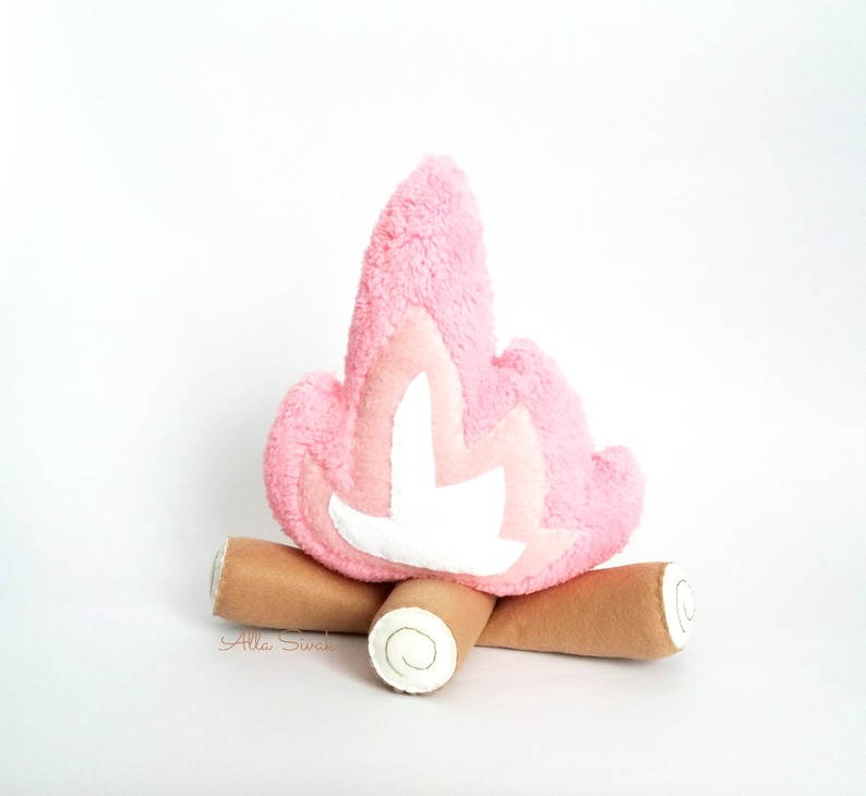 Campfire Pillow, Plush Campfire, Woodland Girl Nursery Decor, Flame ...