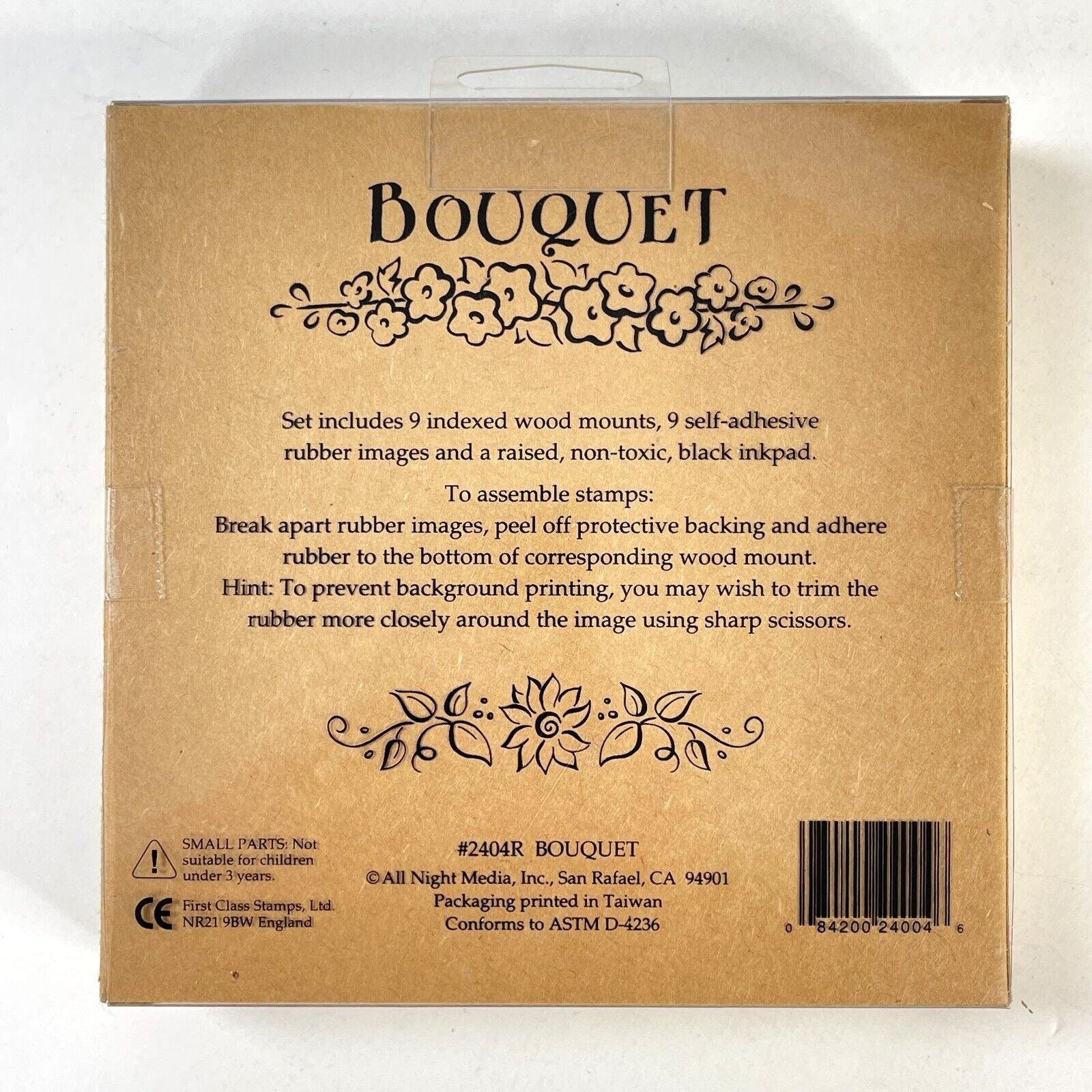 Bouquet Vintage Rubber Stamp Set All Night Media #2404R New 9 Unmounted ...