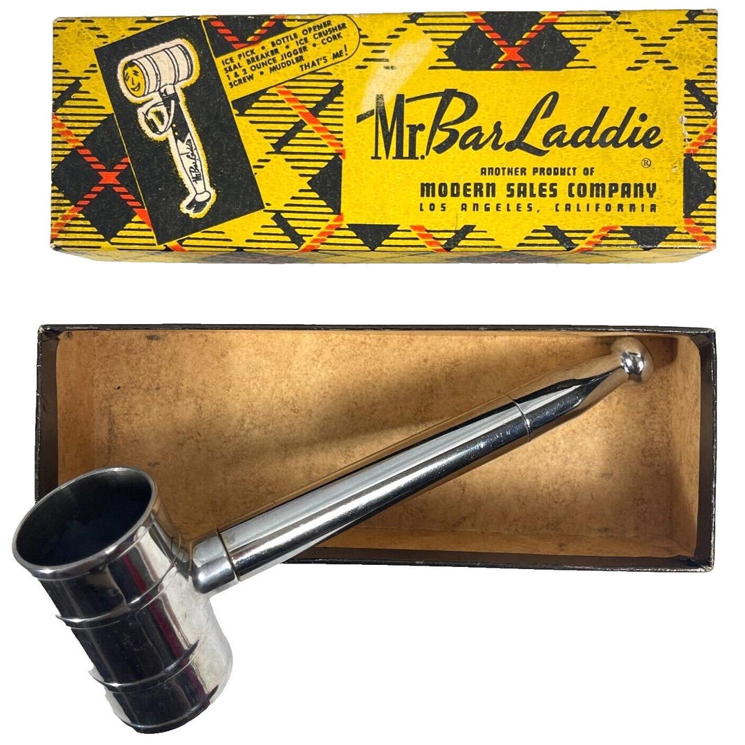 Mr Bar Laddie Vintage Bartender Multi-tool +box Incomplete Jigger ...