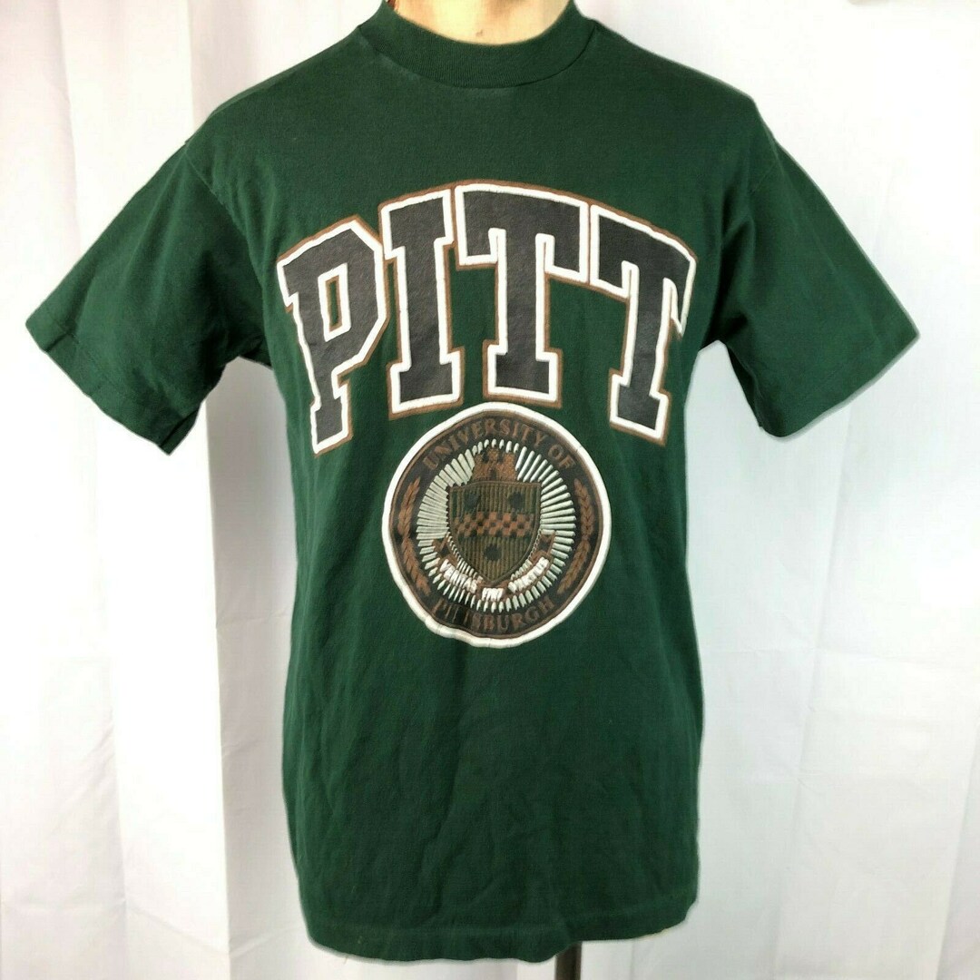 Vintage Pitt University of Pittsburgh L T-shirt Large Mens Puffy Crest ...