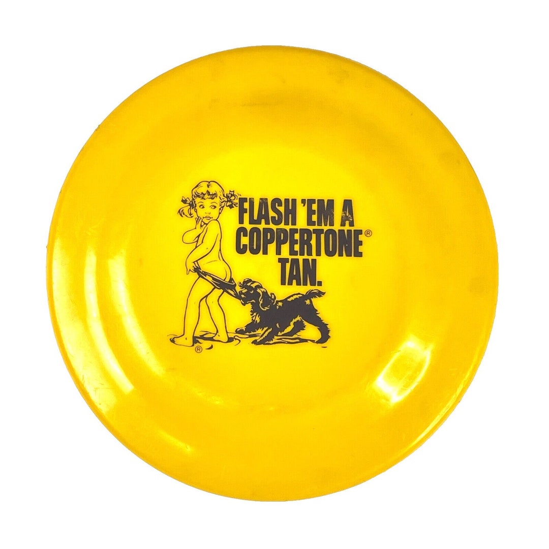 Coppertone Flash 'em Tan Yellow Beach Vintage Flying Disc 9" Retro ...