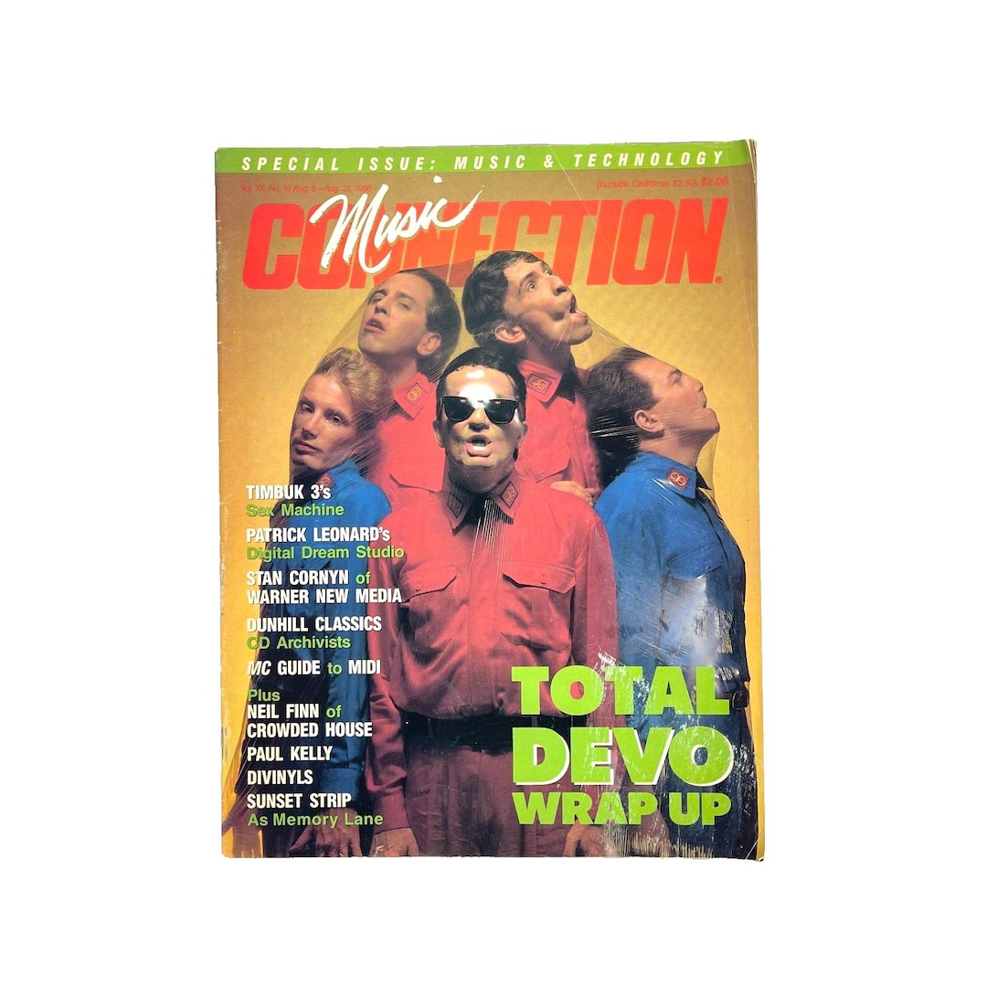 Devo Total Wrap up Cover Vintage Music Connection Magazine 1988 Technology Musician Ads Neil ...