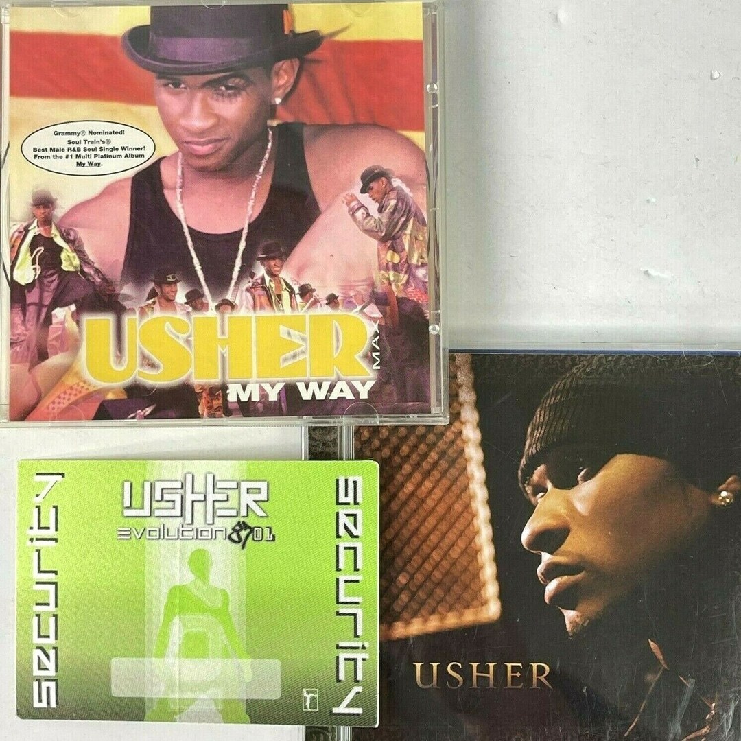 Usher 2 CD Bundle +2001 Security Pass + Confessions 2004 + My Way 4trk ...