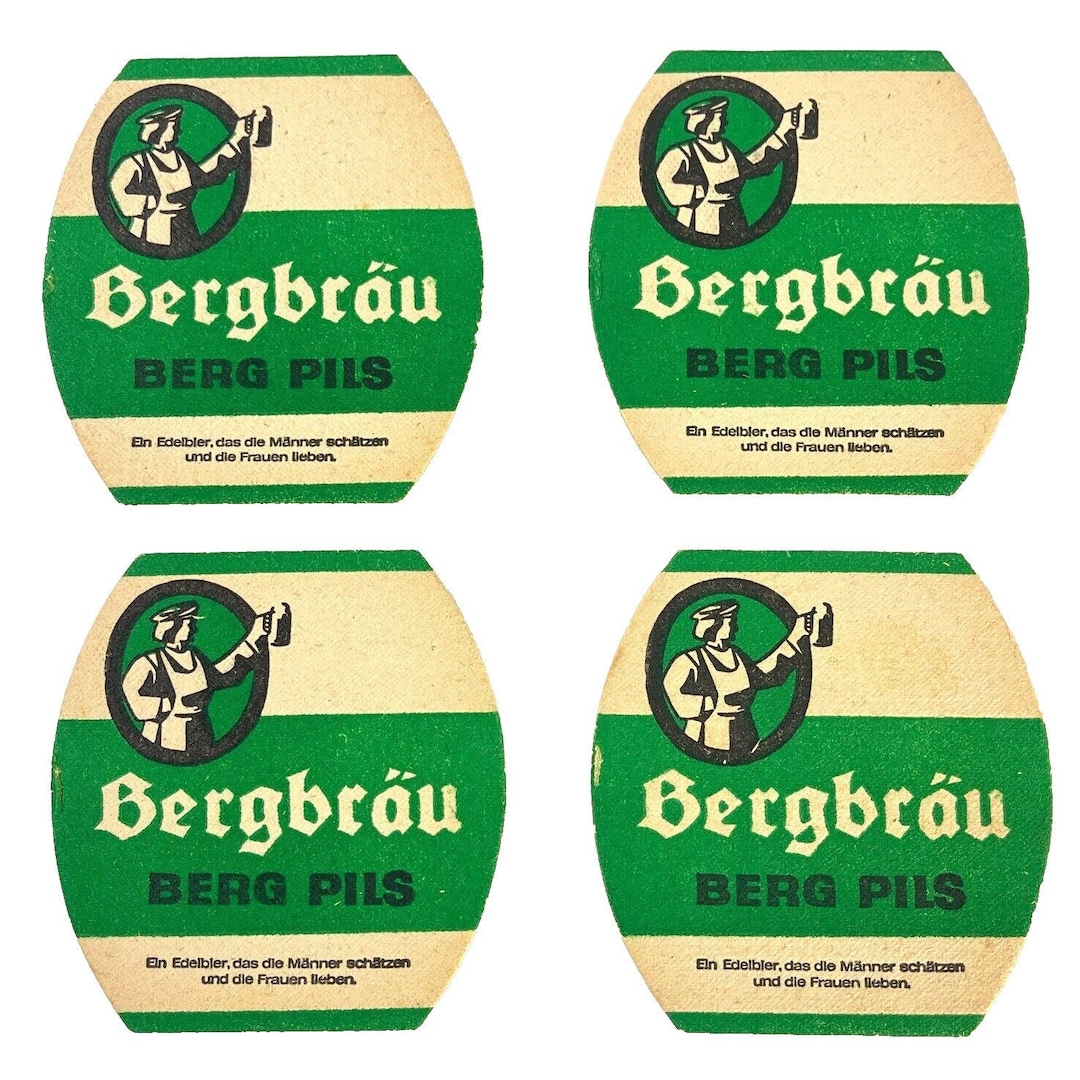 Bergbrau Berg Pils 4 Vintage German Beer Coaster Lot Man Cave She Shed Oktoberfest - Etsy