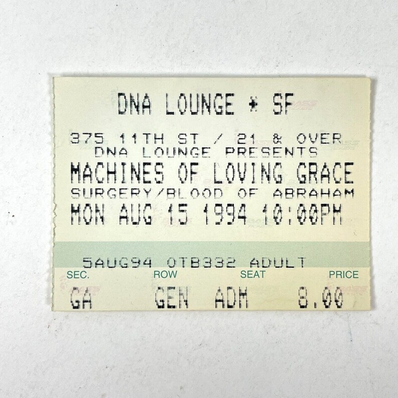 Machines of Loving Grace Concert Ticket Stub 2 CD Bundle Concentration ...