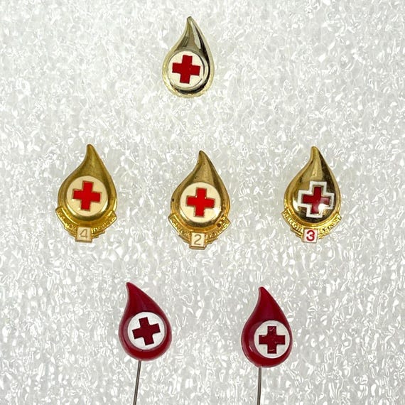Red Cross Blood Donor 2-3-4 Gallon Droplet 6 Vintage … - Gem