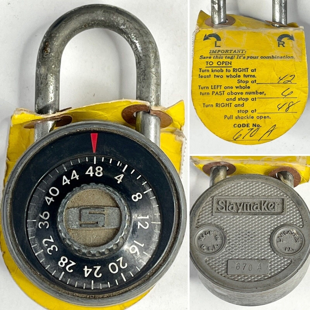 Slaymaker Combination Lock Vintage With Combo Tag WORKS Made in USA ...