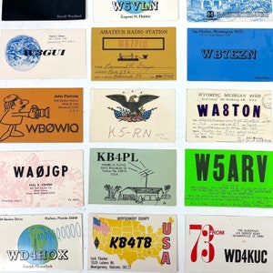 Amatuer Ham Radio Vintage QSL Card 21 Bundle 1970s/80s USA Many States ...
