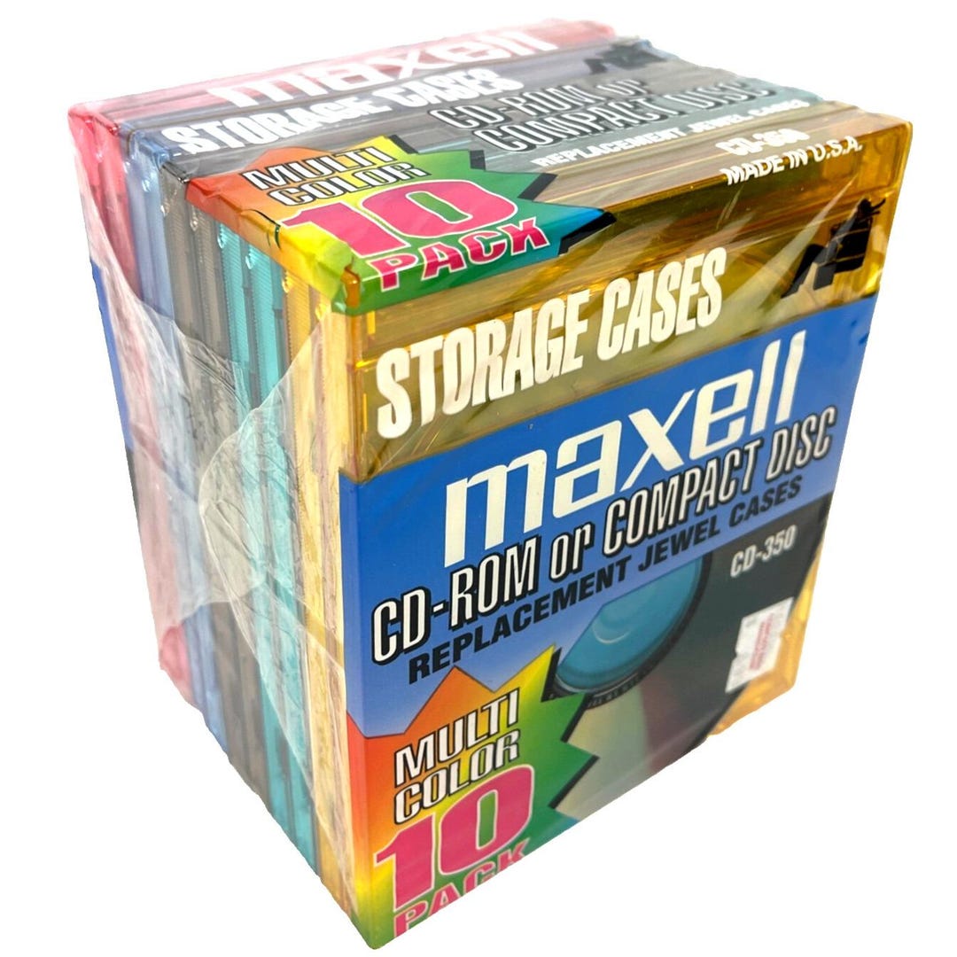 Maxell CD-350 Vintage CD Storage Jewel Cases Multi Color 10-pack USA ...