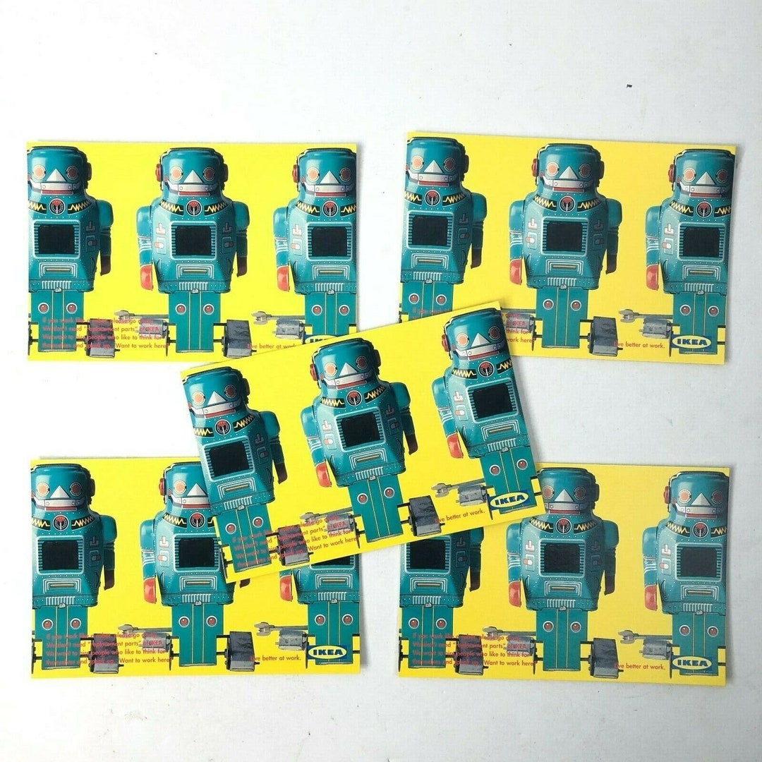 Toy Robots Tin Litho Sci-fi IKEA 5 Postcard Bundle Employment ...