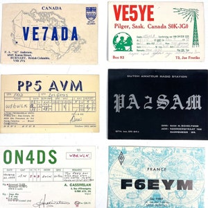 International Amatuer Ham Radio Vintage 11 QSL Card Bundle 1970s/80s ...