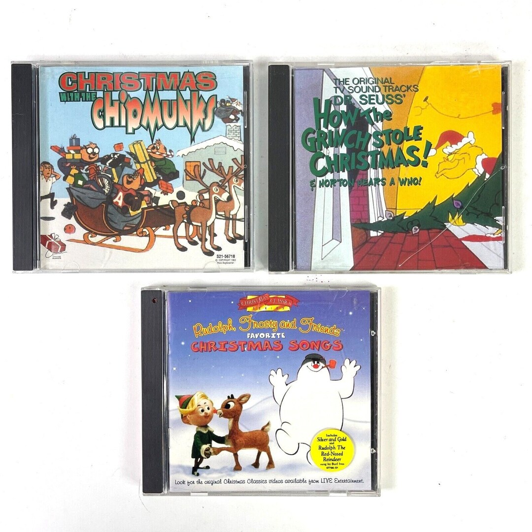 Christmas TV Specials Grinch Chipmunks Rudolph Frosty 3 CD Bundle - Etsy