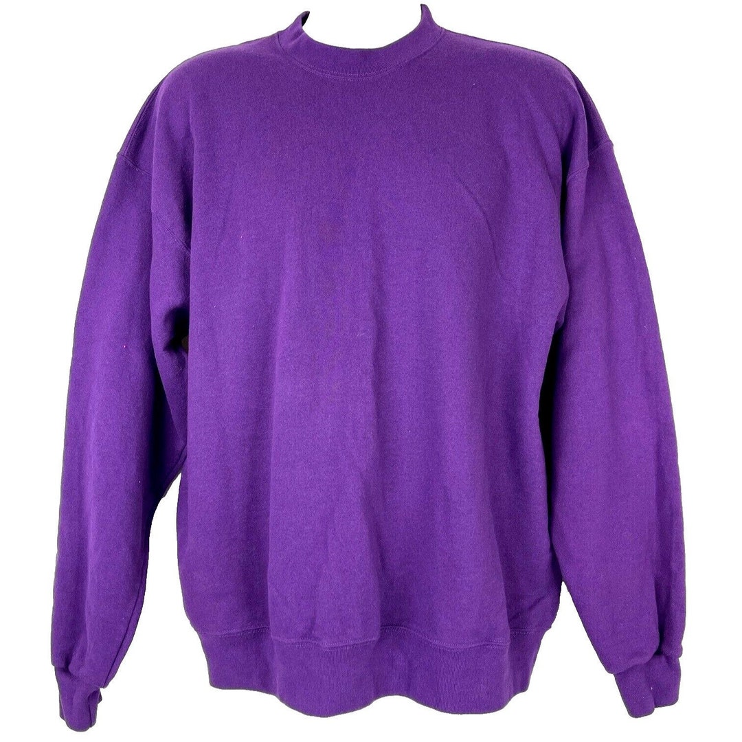Soffe Sweats Vintage Purple Pullover Sweatshirt Size XL Mens 48x29 Made ...