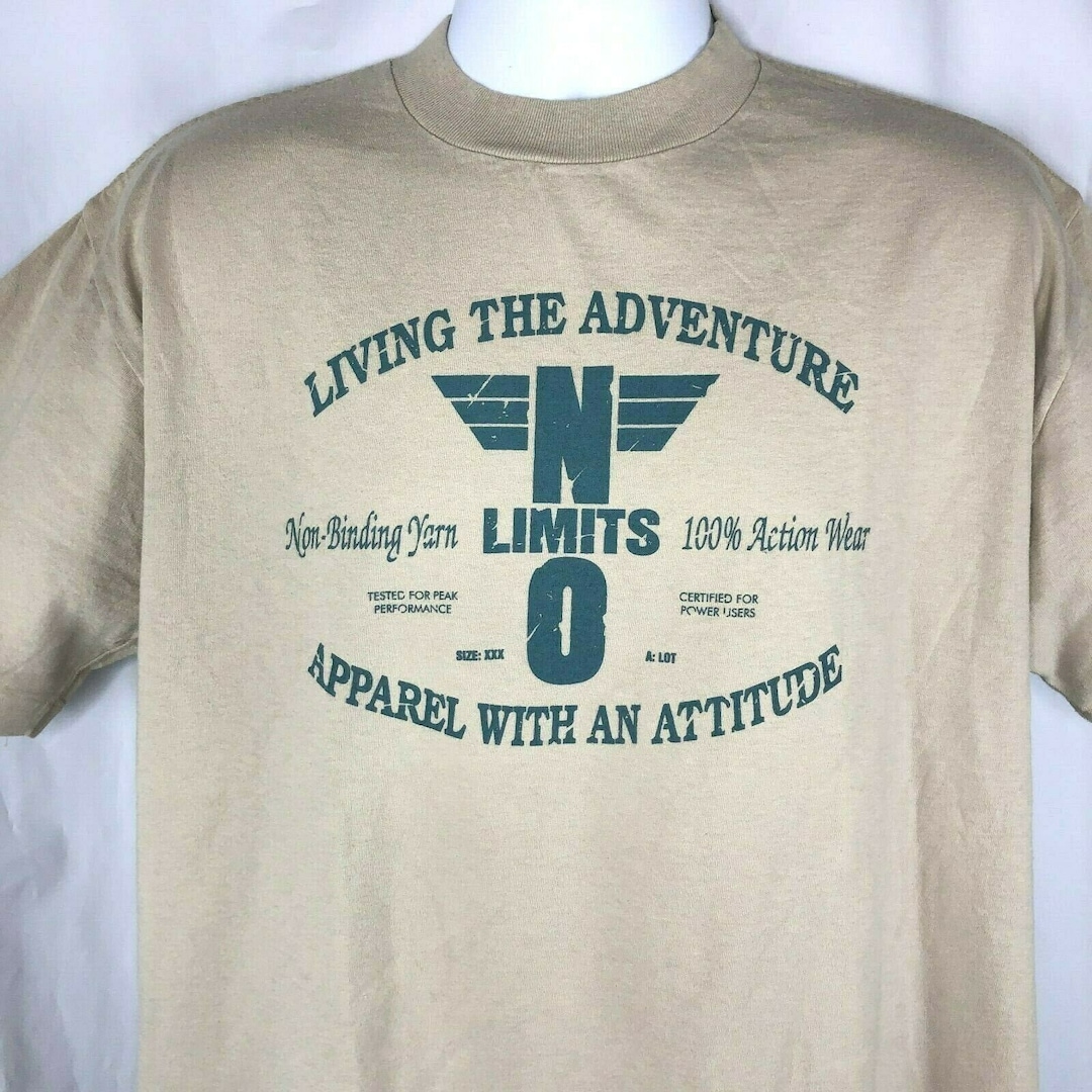 Vintage No Limits Apparel Attitude Rock Climbing T-shirt XL Mens USA ...
