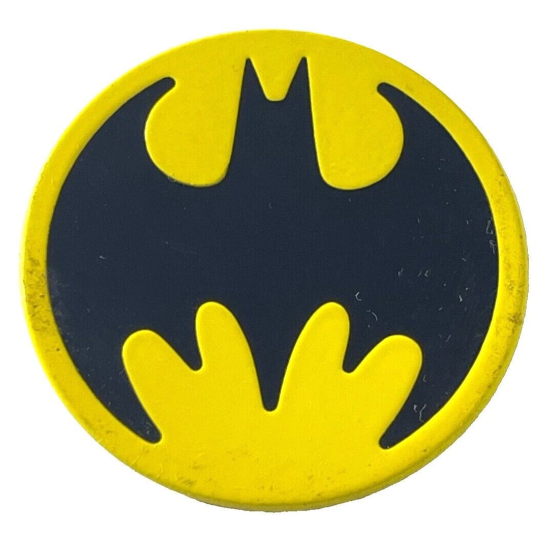 Batman Logo Vintage Rosecraft Metal Embossed Button 1.5in Rear Clasp ...