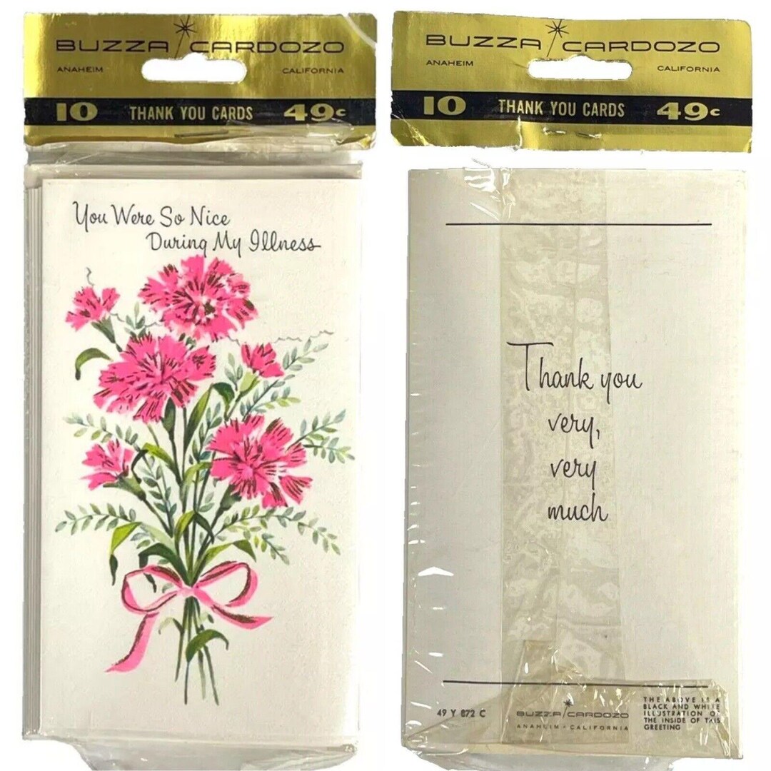Buzza Cardozo You Were so Nice During My Illness Vtg Thank You Very ...