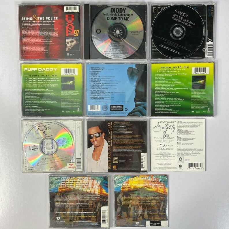 P Diddy Puffy Puff Daddy 11 CD Bundle Remixes Promos Import Maxis 1997 ...