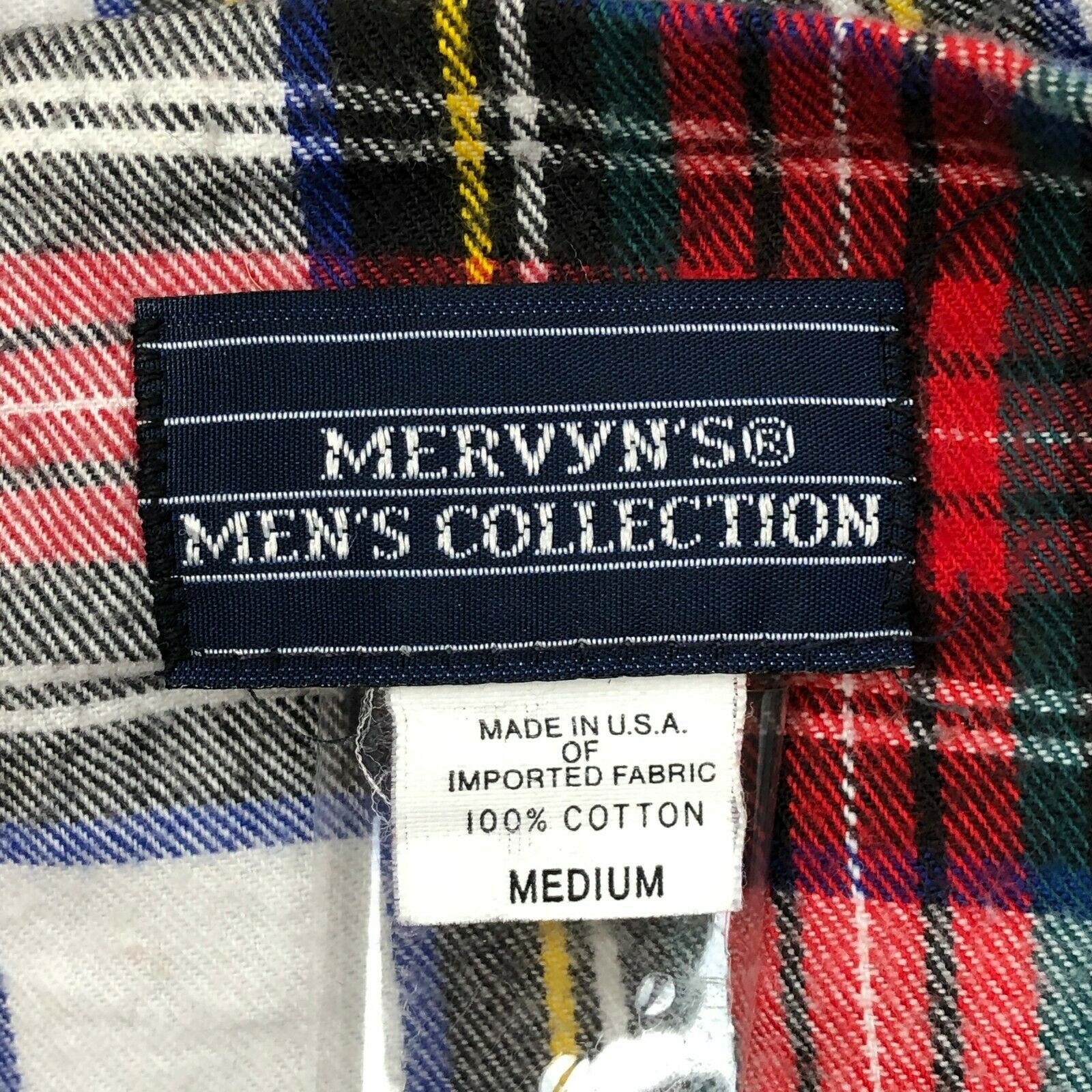 Vintage Mervyns Mens Collection M Plaid Long Flannel Henley | Etsy