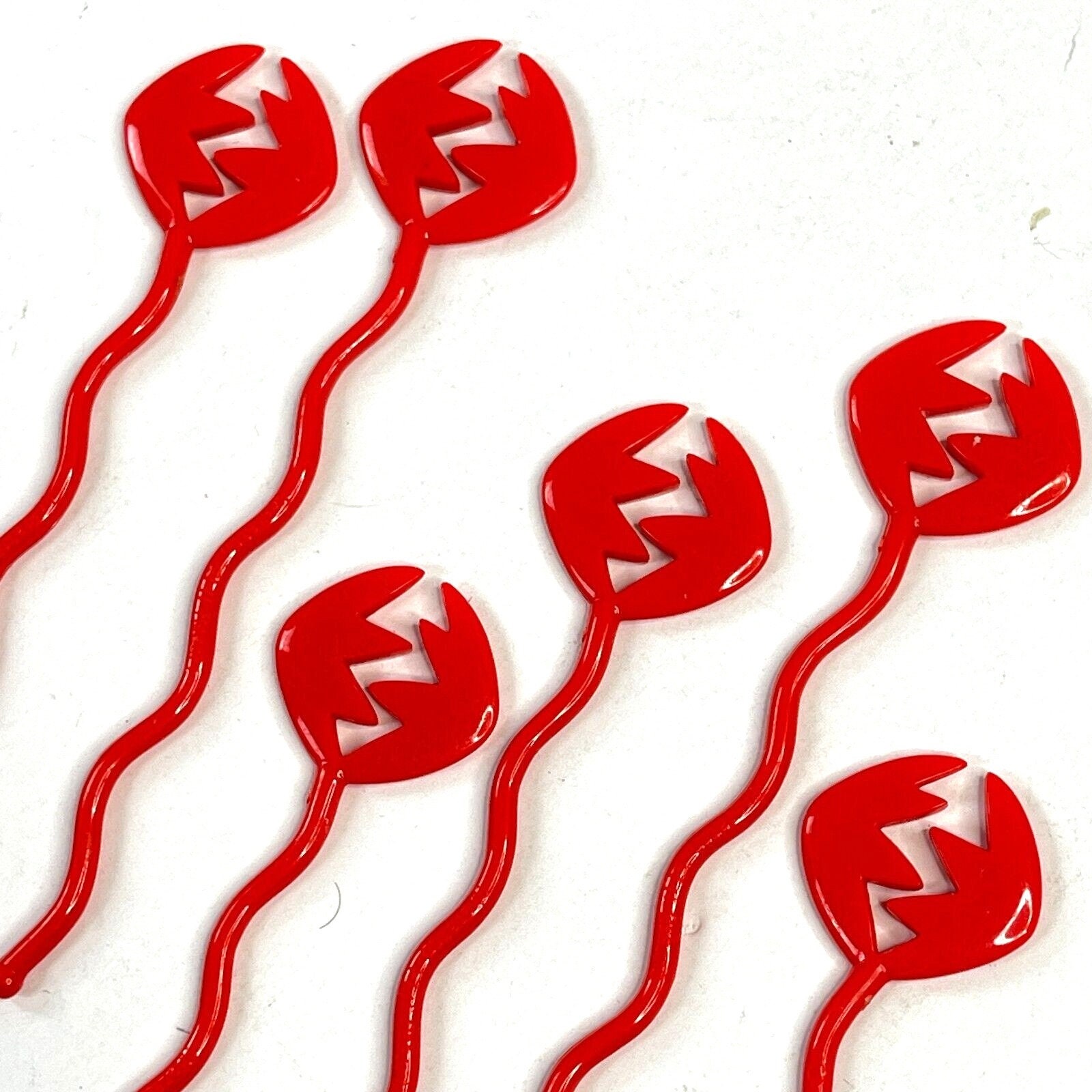 Seafood Restaurant Red Crab Claw 6 Squiggly Swizzle Stir Stick Bundle ...