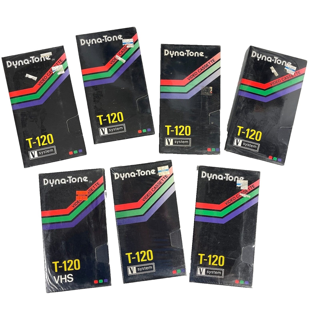 Dyna-tone 7 Vintage Blank VHS Tapes T-120 Videocassettes Sealed Hong ...