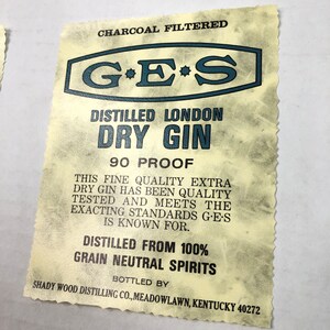 Vintage GES Dry Gin Bearded One Vintage 9 Label Bundle Liquor Bottle ...