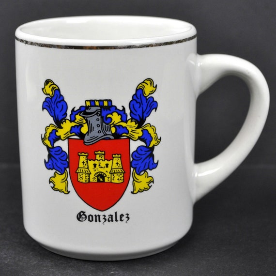 Gonzalez Family Crest Coat of Arms Vintage Coffee Mug Cup | Etsy