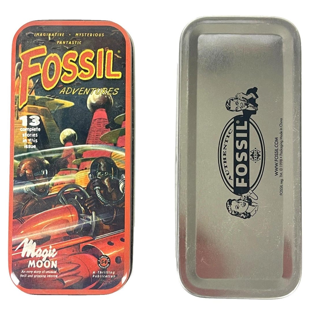 Fossil Adventures Magic Moon Sci-fi Pulp Cover 1 Vintage Empty Watch ...